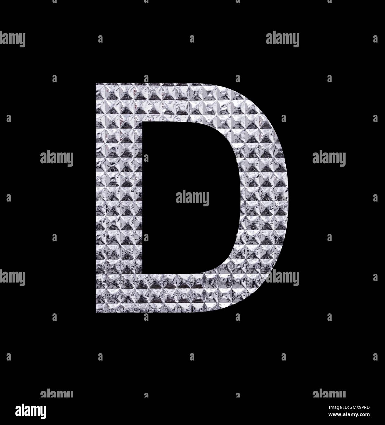 Alphabet letter D - Textured shiny silver paper Stock Photo - Alamy