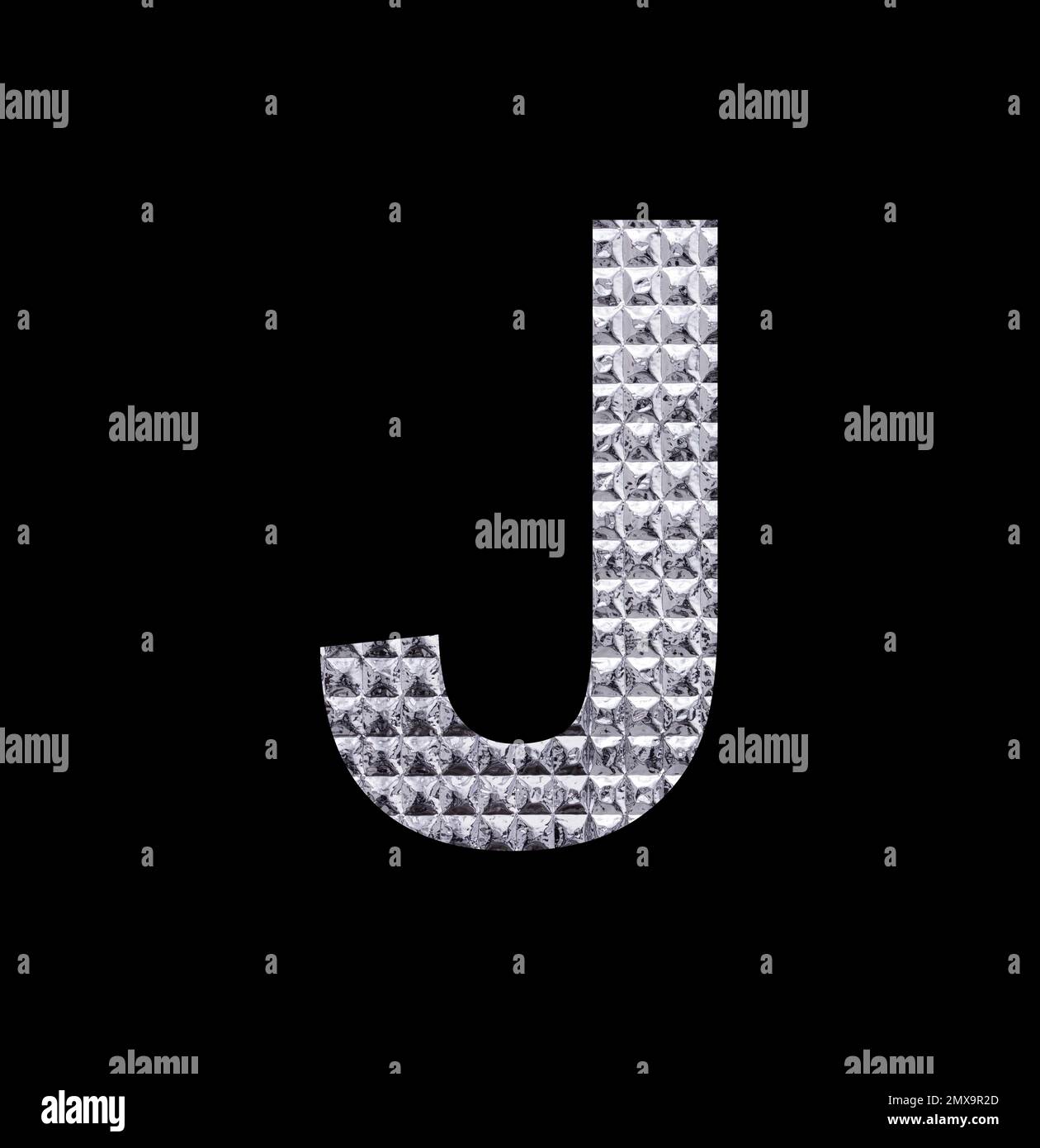 Alphabet letter J - Textured shiny silver paper Stock Photo - Alamy
