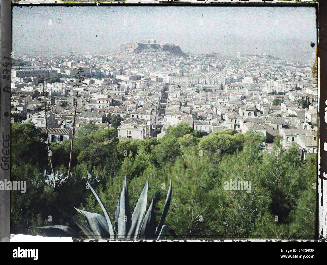 Athens, Greece Panorama on the city towards the Acropolis, from Mount ...