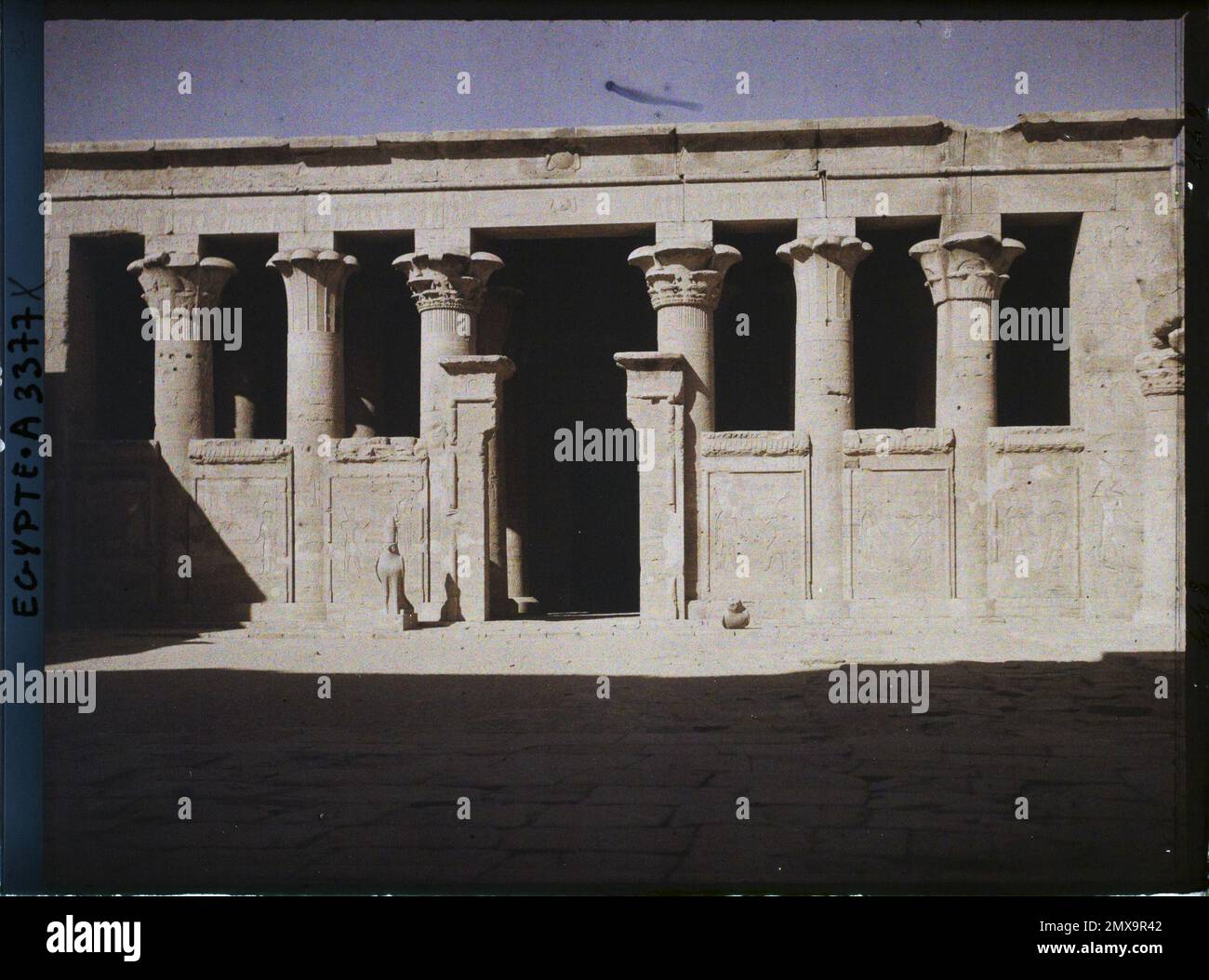 EDFOU, Egypt, Africa Entrance to the Pronaos (Vestibule) of the Horus ...