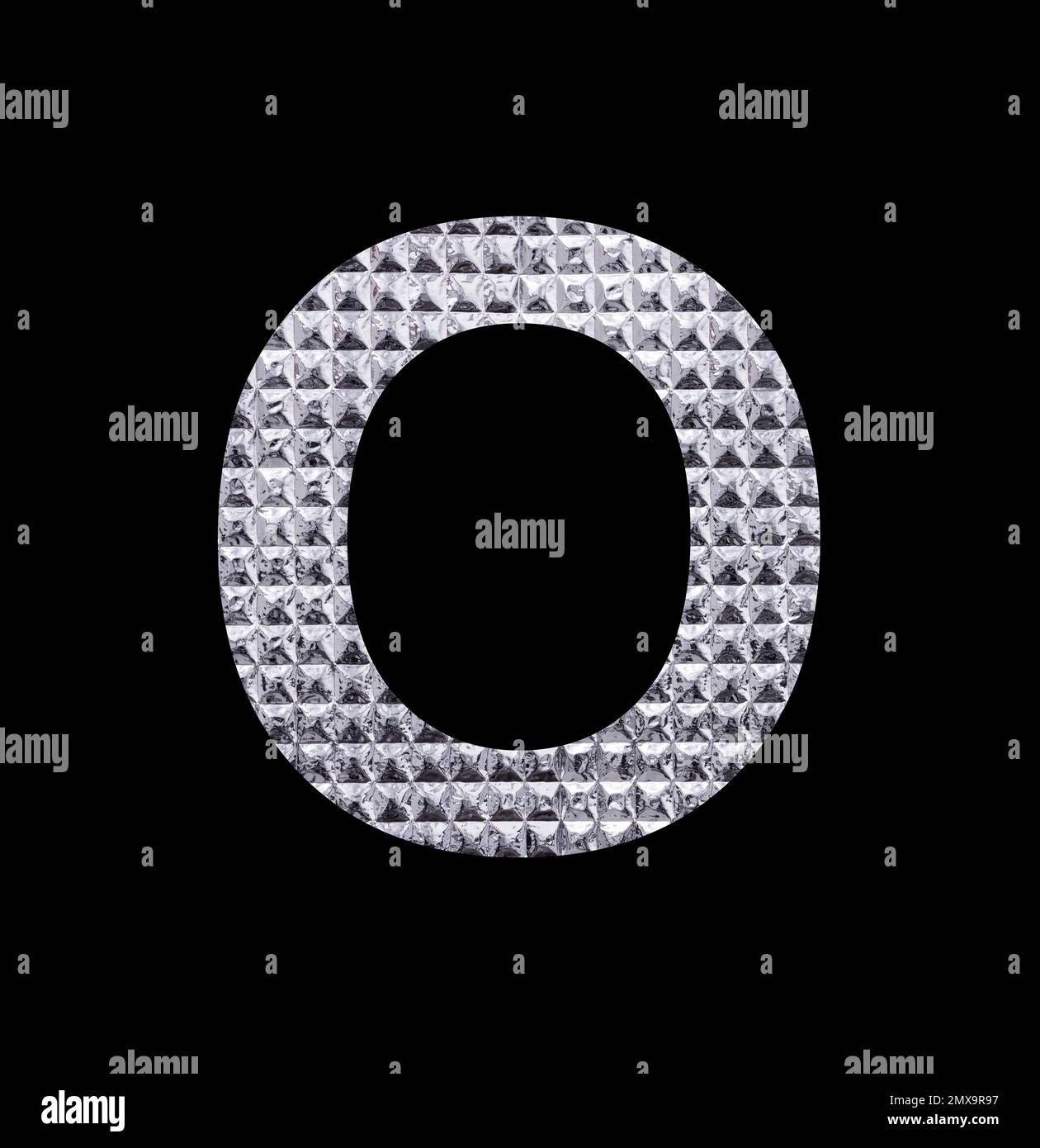 Alphabet letter O - Textured shiny silver paper Stock Photo - Alamy