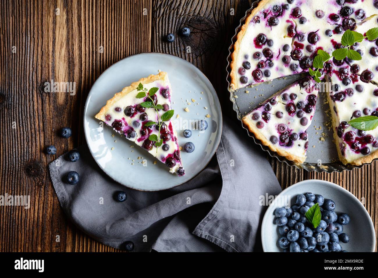 Mustikkapiirakka – traditional Finnish pie with blueberry and sour ...