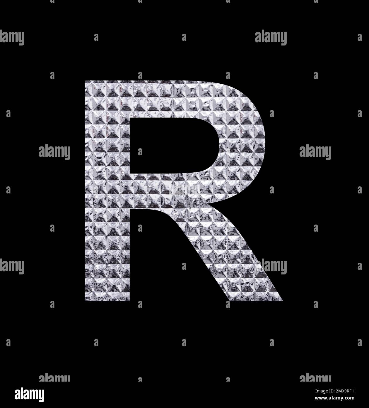 Alphabet letter R - Textured shiny silver paper Stock Photo - Alamy