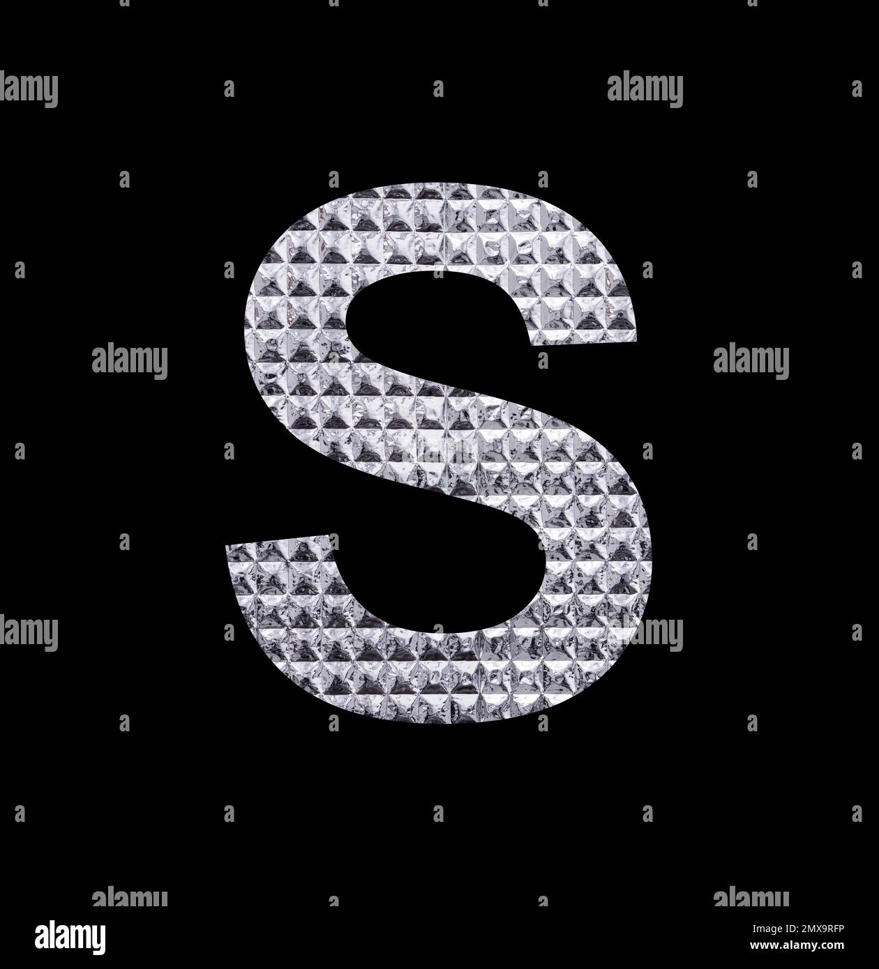 Alphabet letter S - Textured shiny silver paper Stock Photo - Alamy