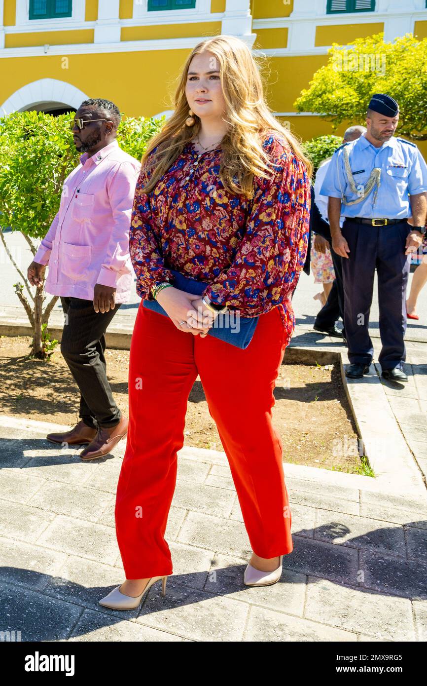 Princess Amalia, Princess of Orange during a visit to Brion Square ...