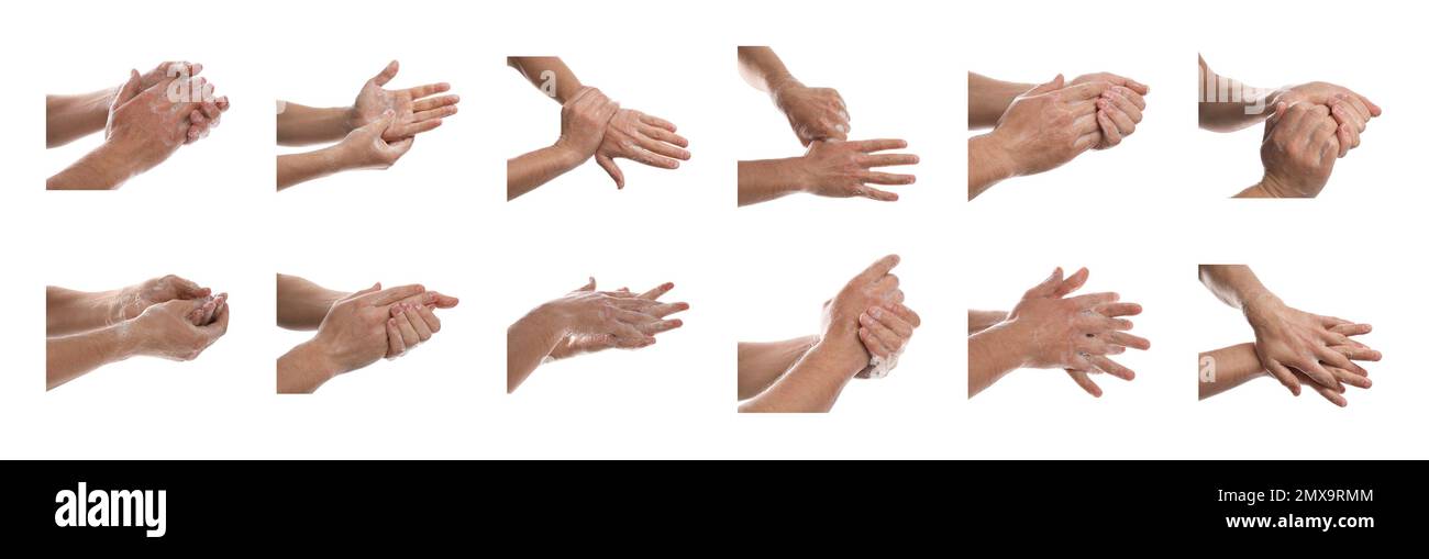 Washing hands male soap Cut Out Stock Images & Pictures - Alamy