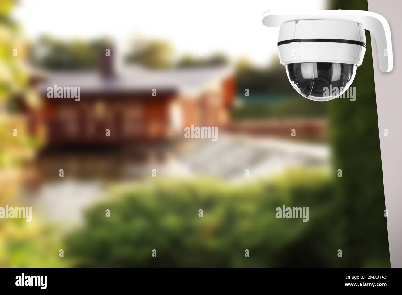 Home security system. House under CCTV camera surveillance Stock Photo ...