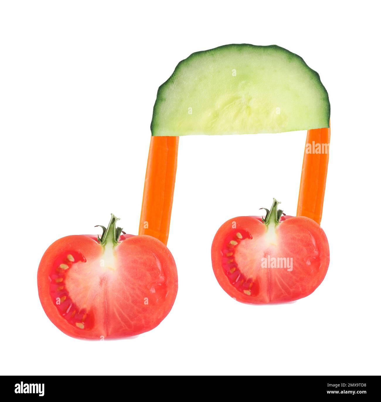 Musical note made of vegetables on white background Stock Photo - Alamy