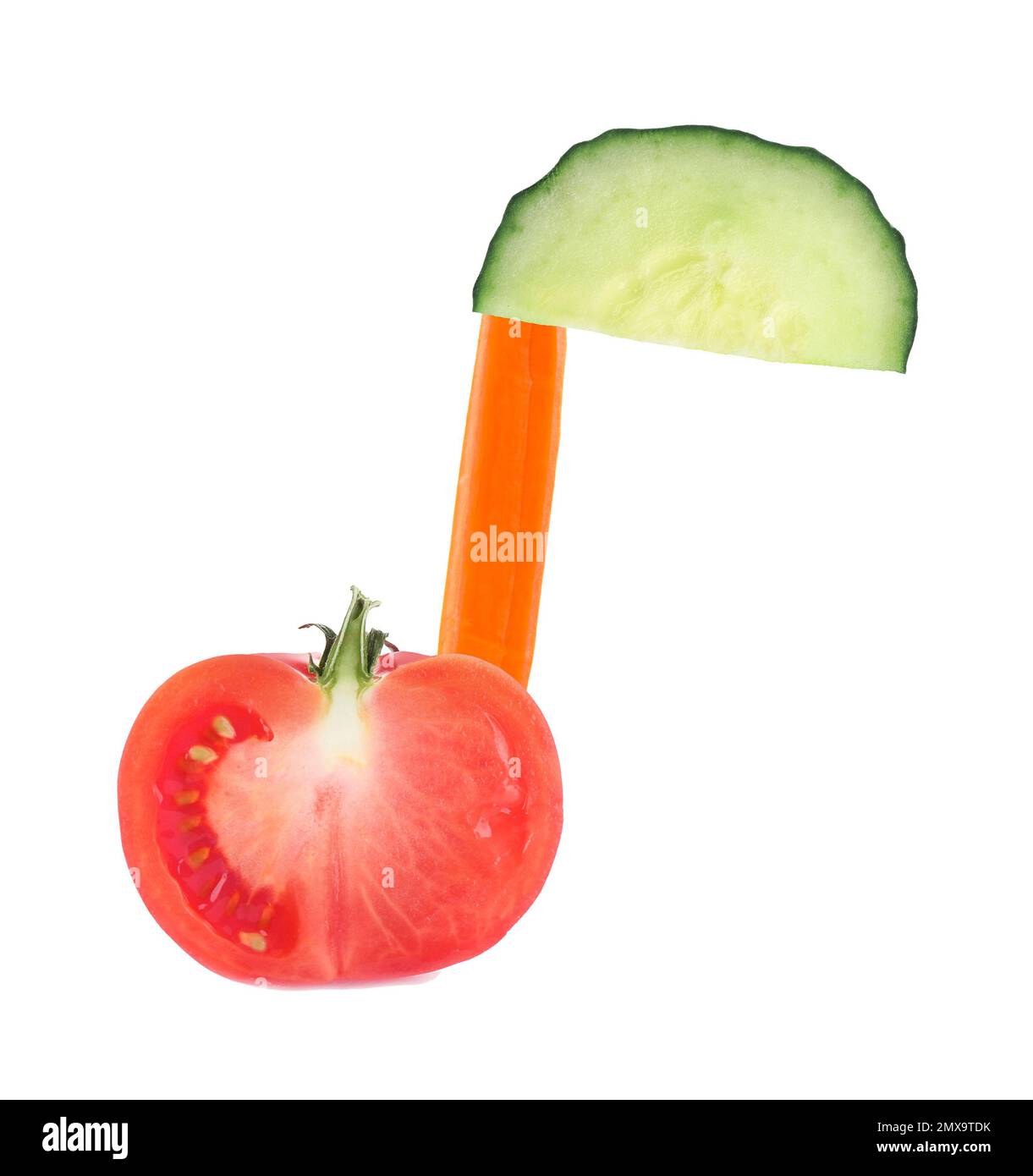 Musical note made of vegetables on white background Stock Photo - Alamy