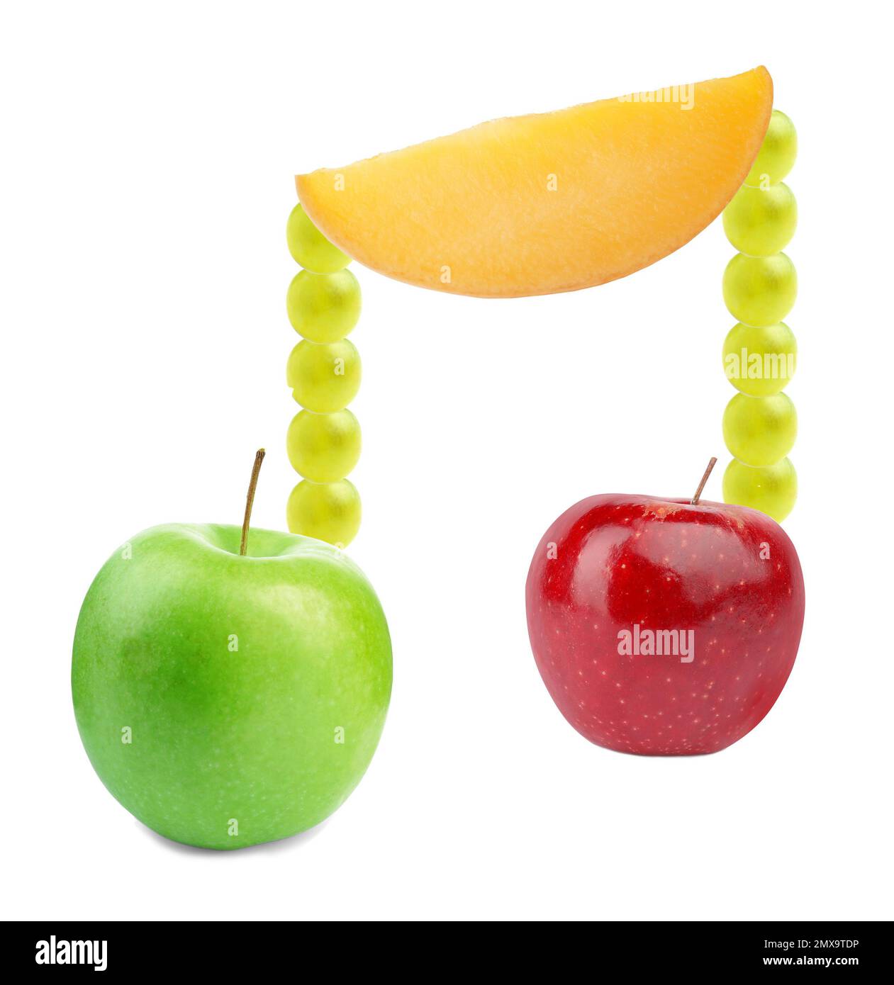 Musical note made of fruits on white background Stock Photo - Alamy