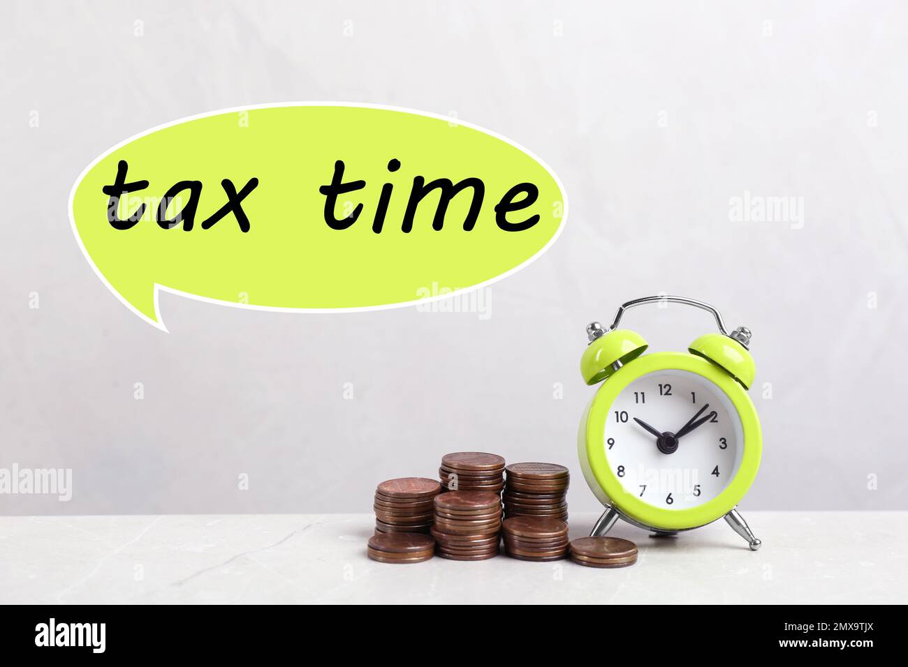 Time pay taxes alarm hi-res stock photography and images - Alamy