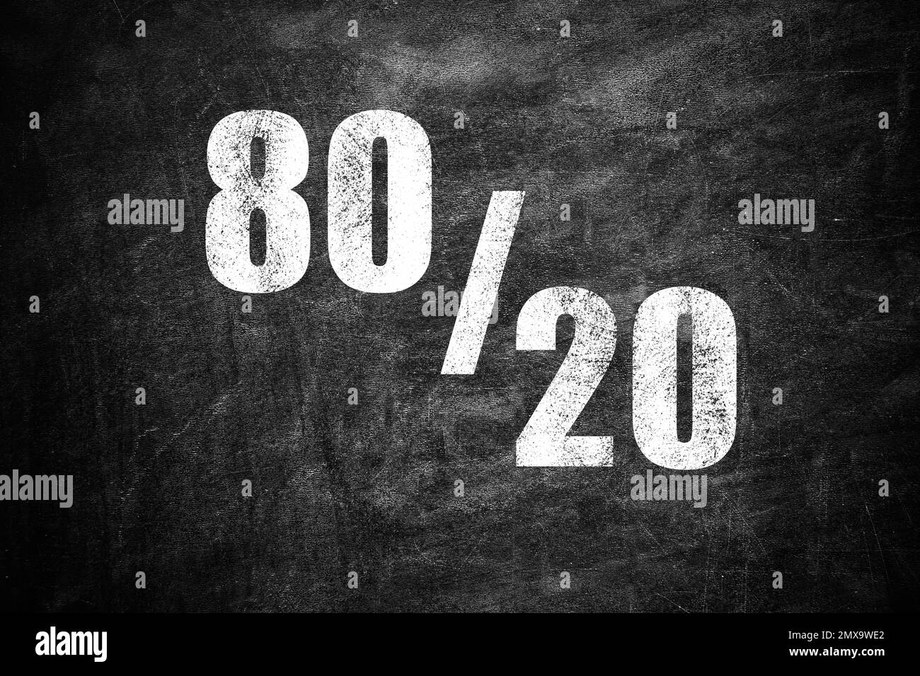 Pareto principle concept. 80/20 rule representation on chalkboard Stock ...