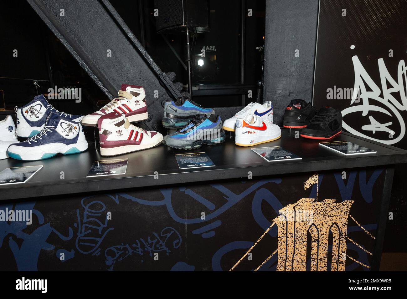 New York, United States. 30th Jan, 2023. Nets memorabilia on display at ...