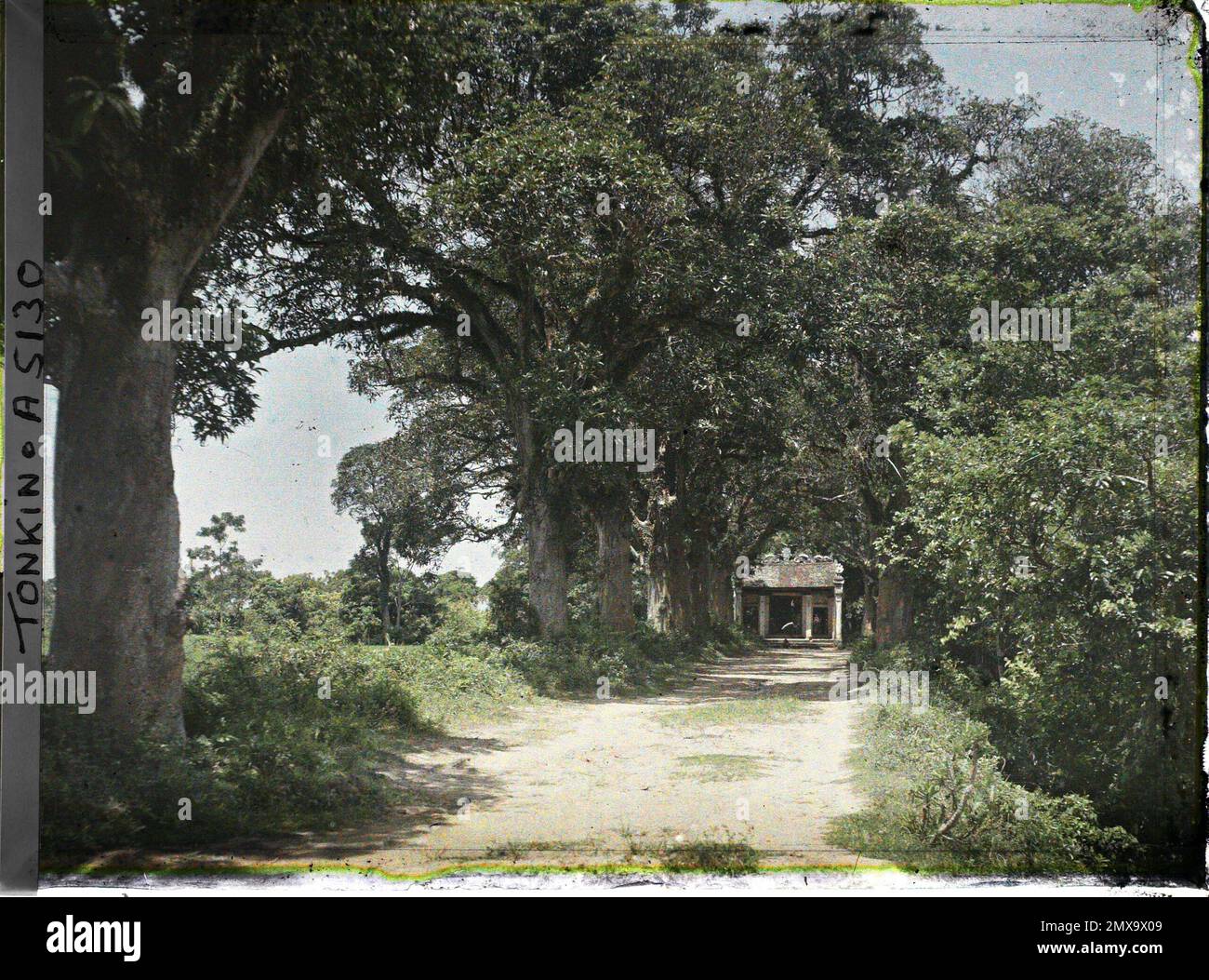 Surroundings of Hà-Nôi, Tonkin, Indochina the alley leading to the Linh ...