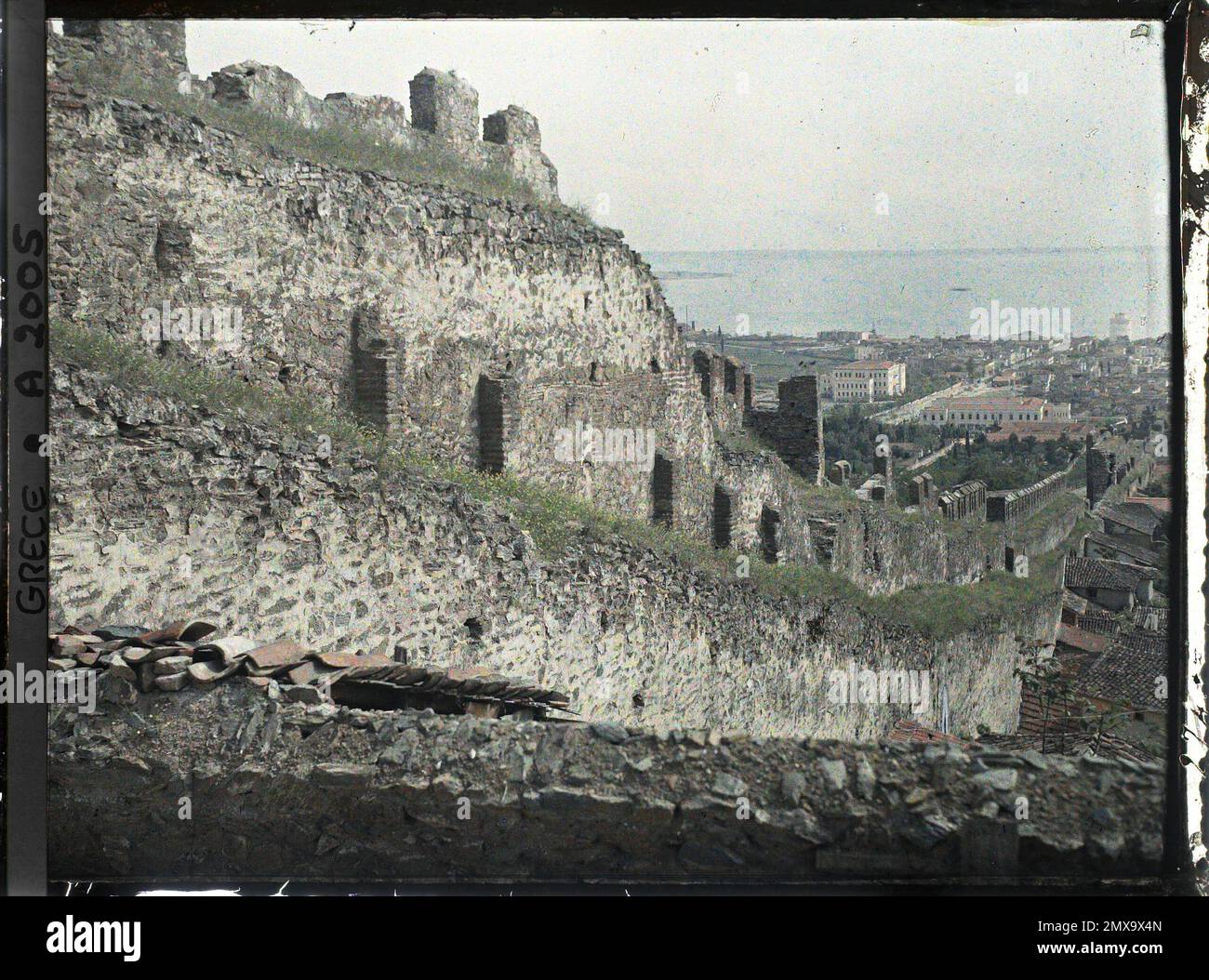 Thessaloniki, Greece old walls of Thessaloniki on the Citadel side ...