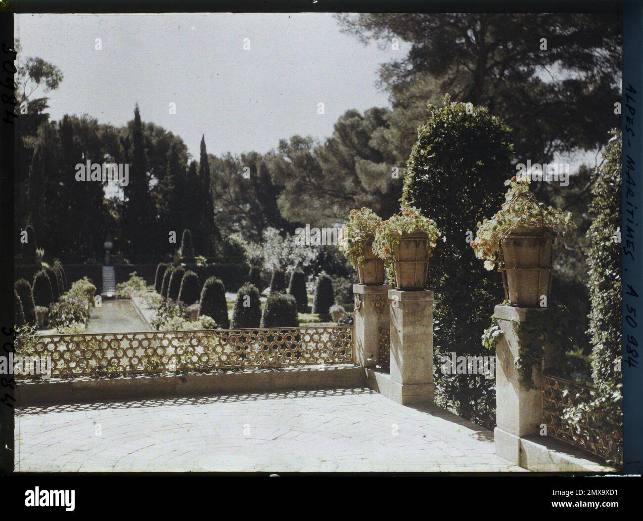 Cap Martin, France The water basin of the Persian garden of the Villa ...