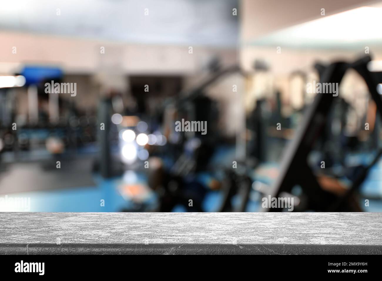 Empty stone surface in modern gym interior Stock Photo - Alamy
