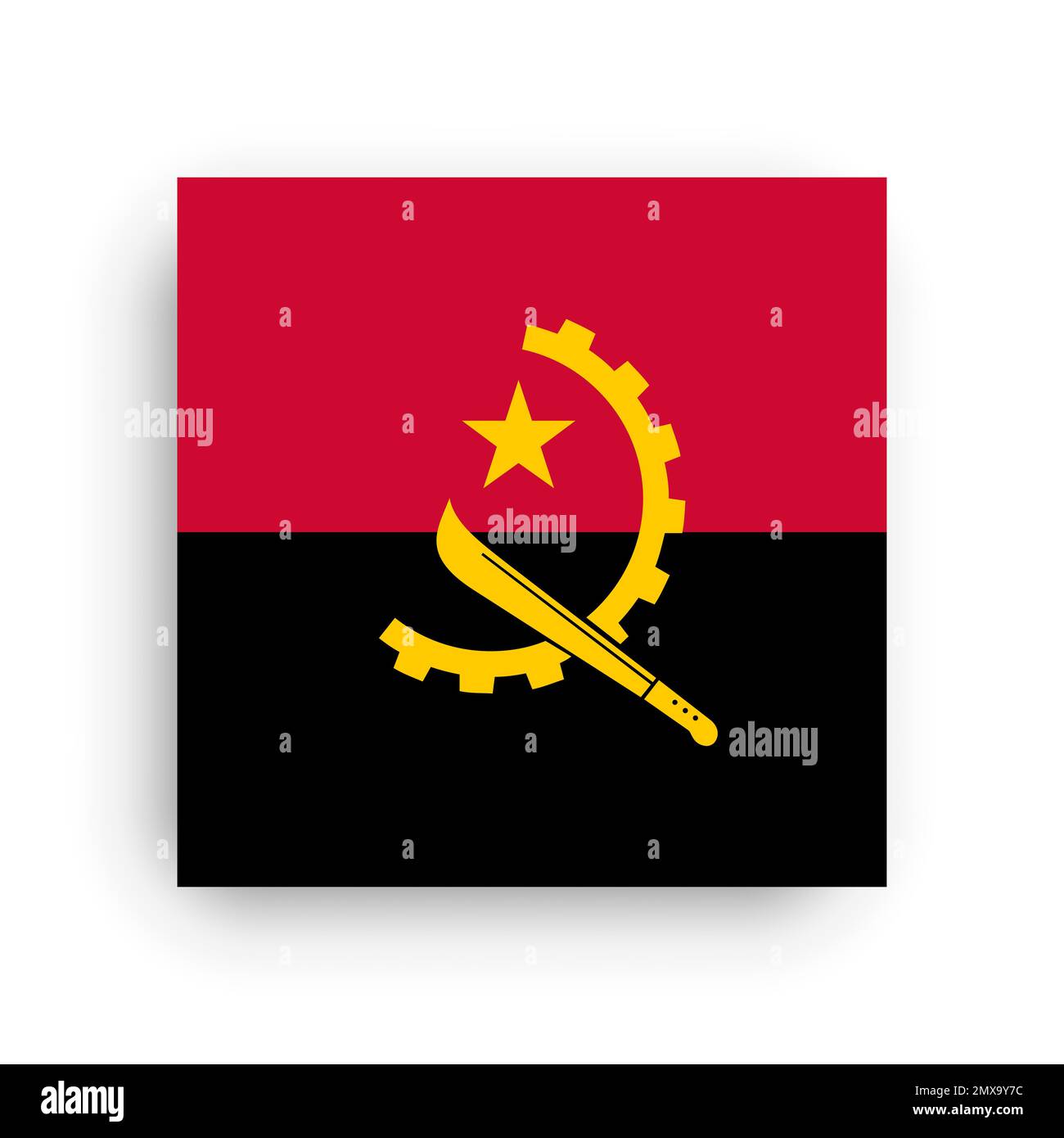 Square vector flag of Angola Stock Vector Image & Art - Alamy