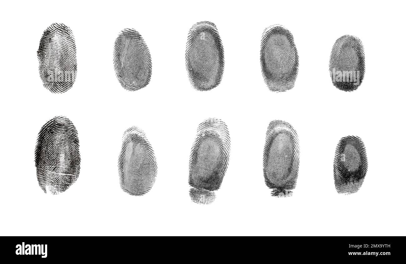 Fingerprint collection Cut Out Stock Images & Pictures - Alamy