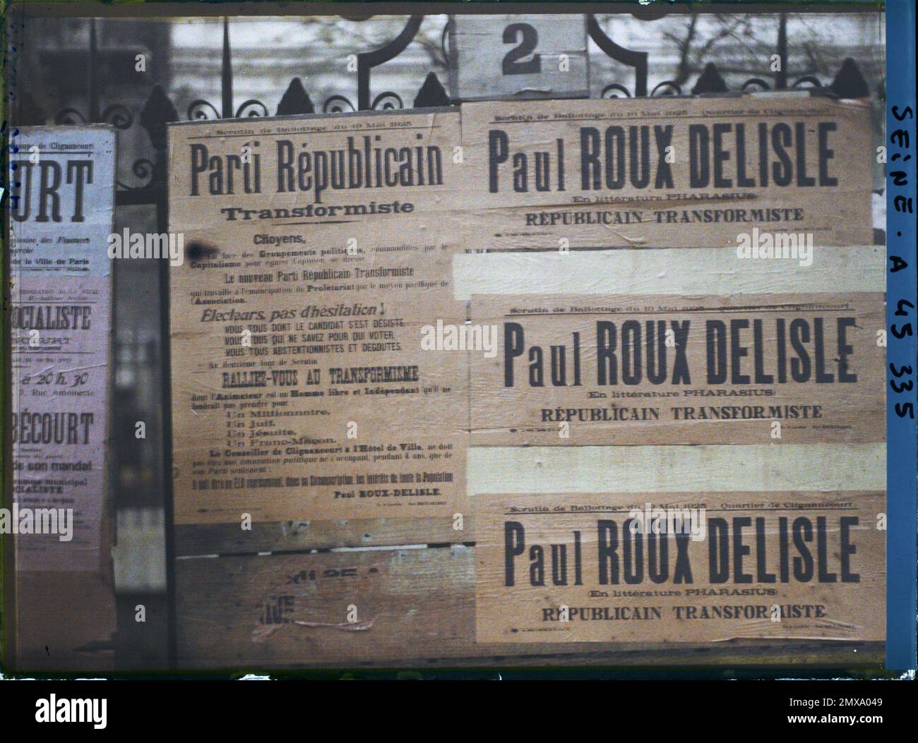 Paris, France displays for the municipal elections, Paul Roux Delisle ...