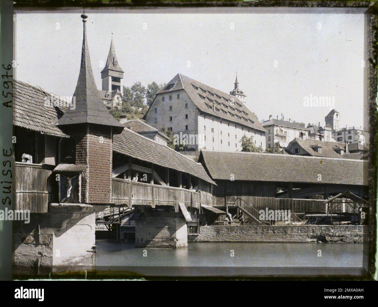 Lucerne, Swiss the Spreuerbrücke on the Reuss , 1911 - Switzerland ...