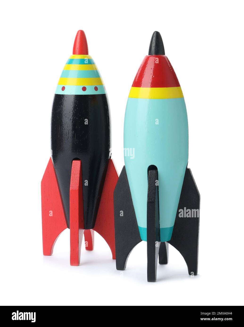 Bright modern toy rockets isolated on white. Back to school Stock Photo ...
