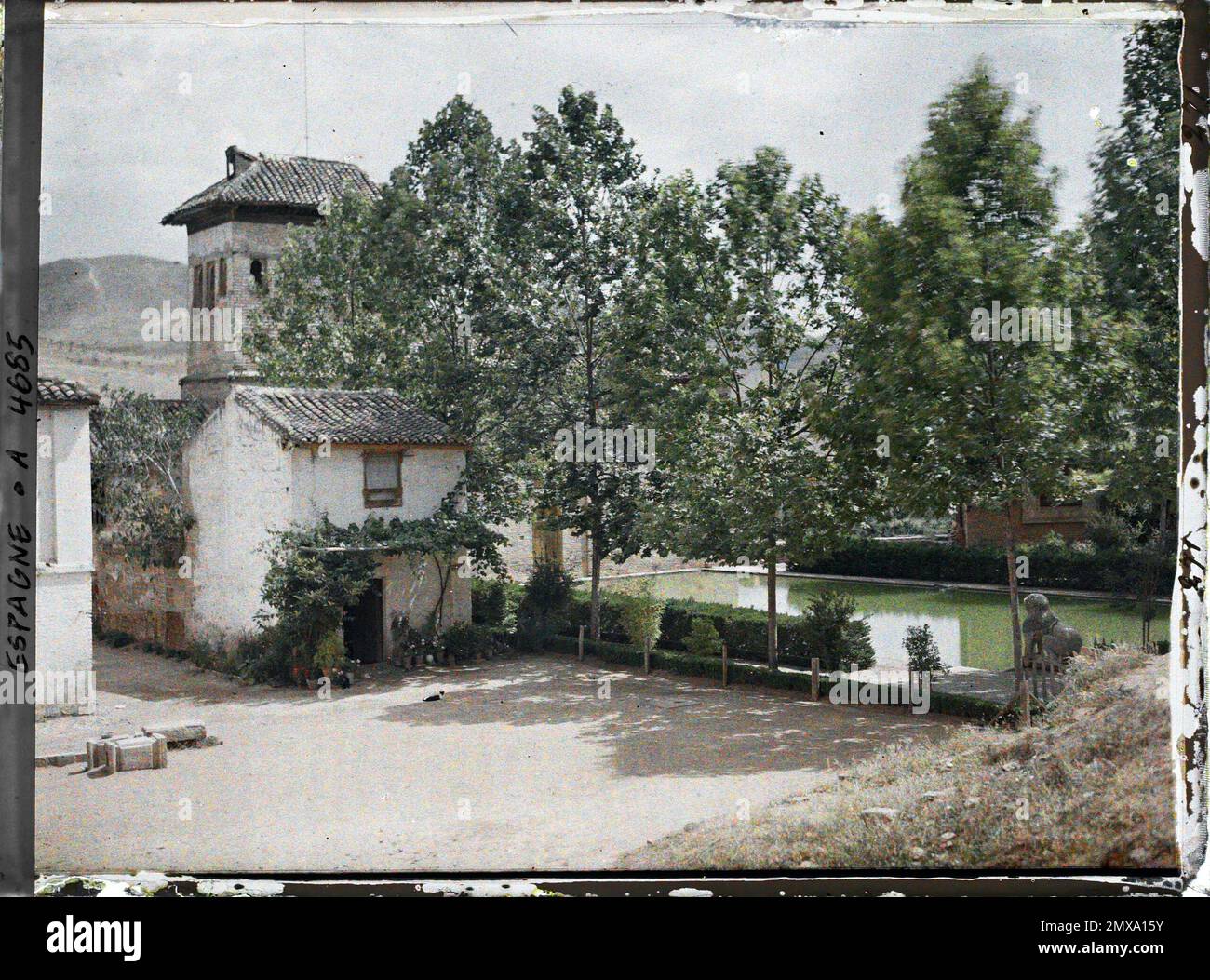 Granada, Spain Alhambra: Basin in the gardens of the Partal , 1914 ...