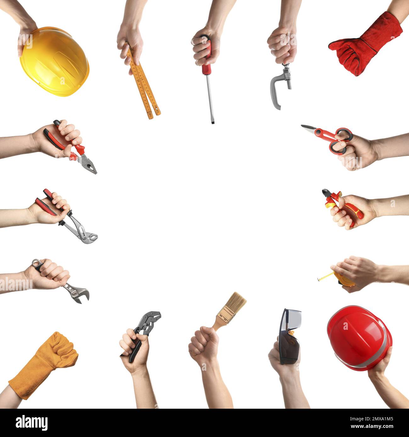 Carpentry construction hardware tools collage hi-res stock photography ...