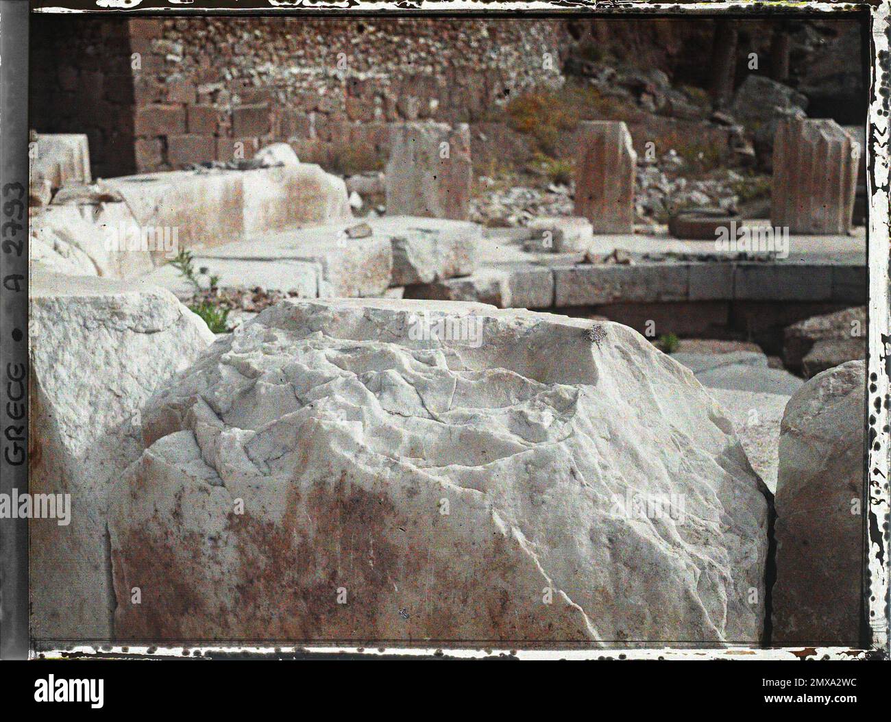 Delphi (archaeological site), Greece sanctuary of Marmaria. Close -up ...