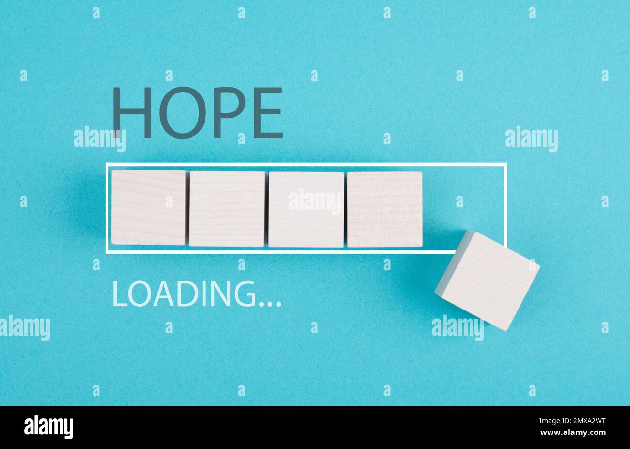 Hope loading, trust and believe concept, having faith in the future ...