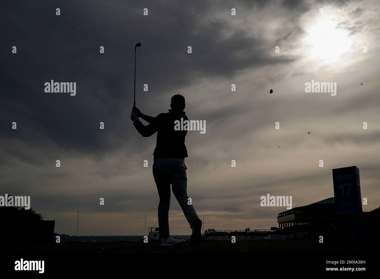 Will Gordon follows his drive from the 17th tee of the Pebble Beach ...