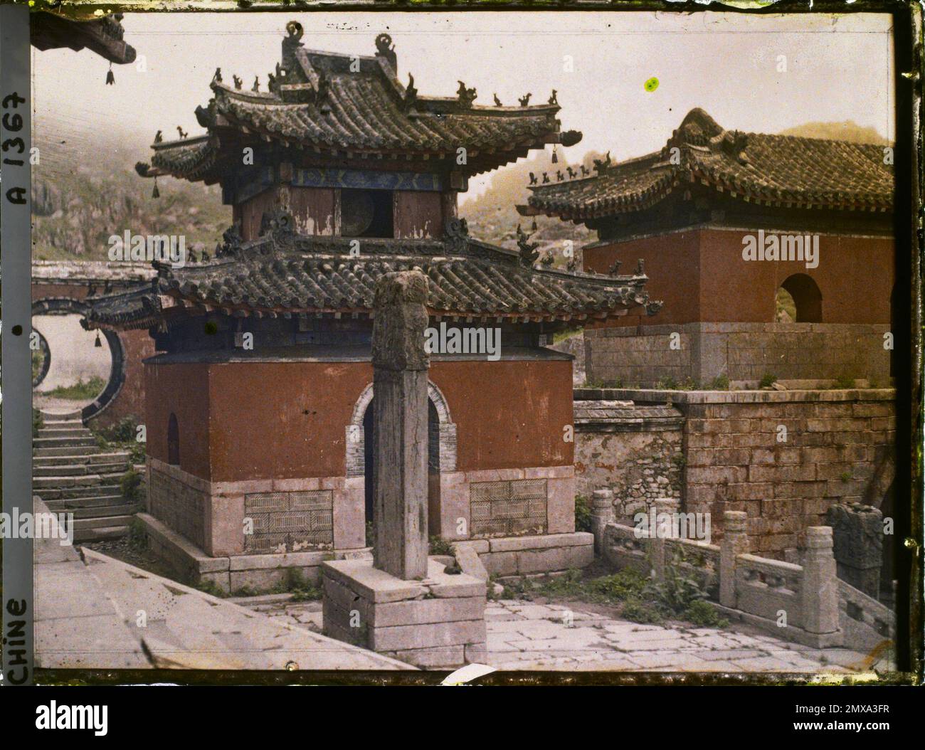Taishan massif, China Bixiaci ("Temple of colorful clouds") , 1913 ...