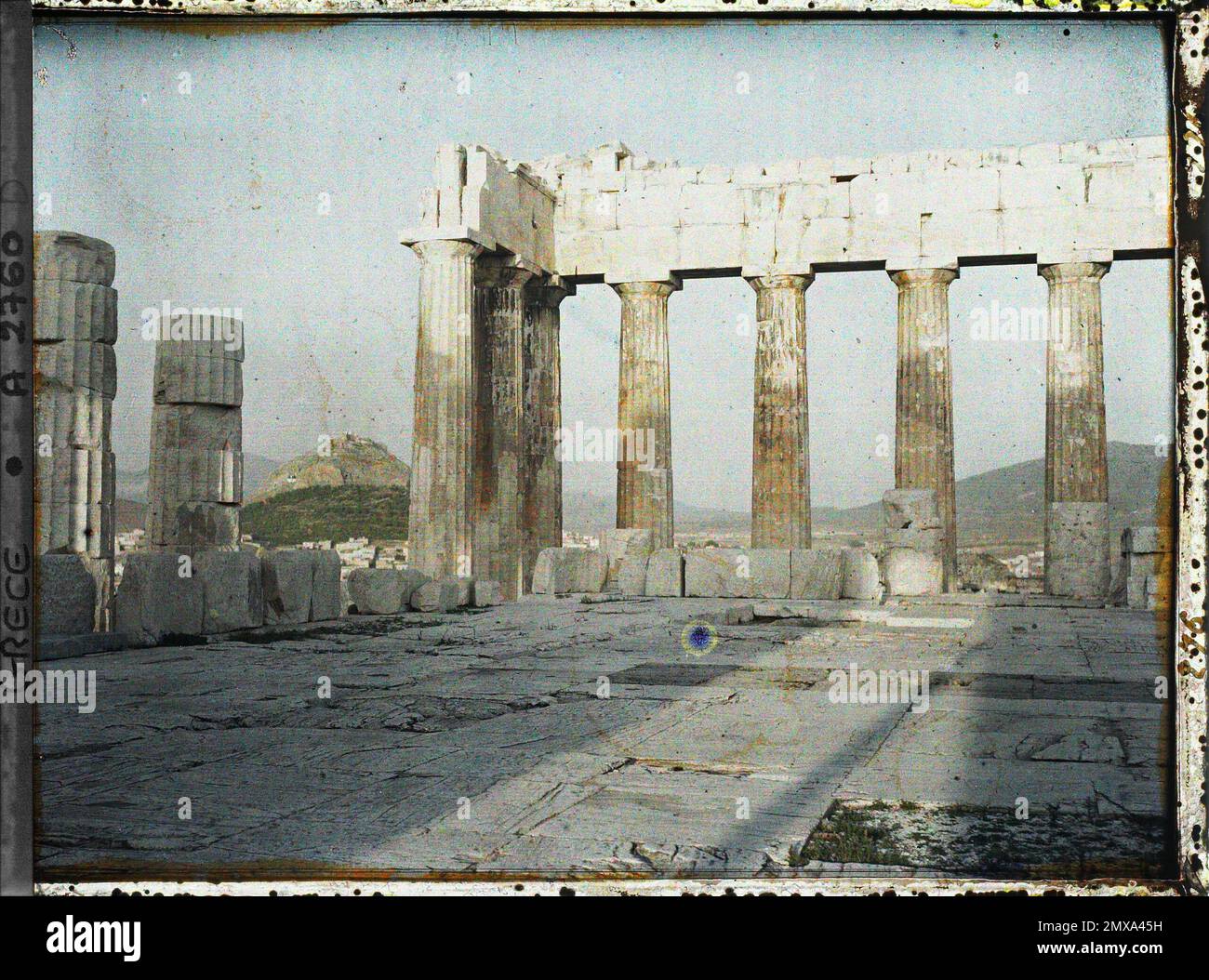 Athens, Greece on the Acropolis, the Parthenon. Remains of the outdoor ...