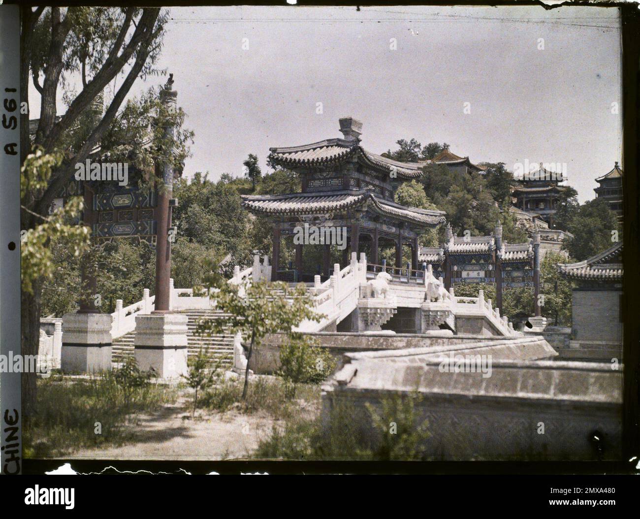 Beijing, China Xingqiao, surmounted by a pavilion and framed by two ...