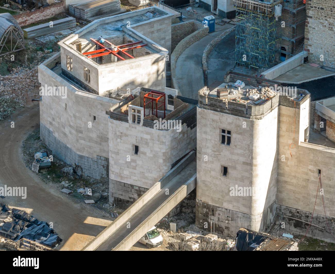 Aerial view of Diosgyor castle in Miskolc Borsod county Hungary, under ...