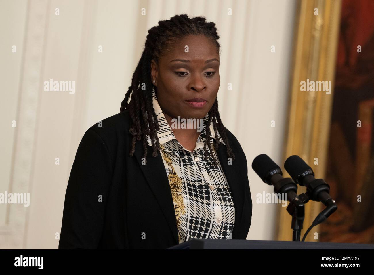 Natasha Jackson delivers remarks to mark the 30th Anniversary of the Family and Medical Leave ...