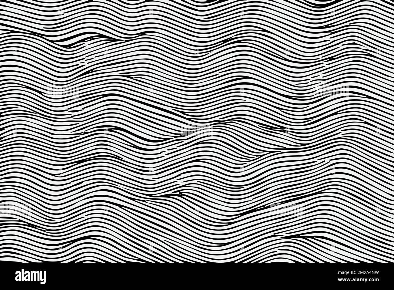 Seamless pattern with hand drawn wavy lines, editable EPS vector format ...