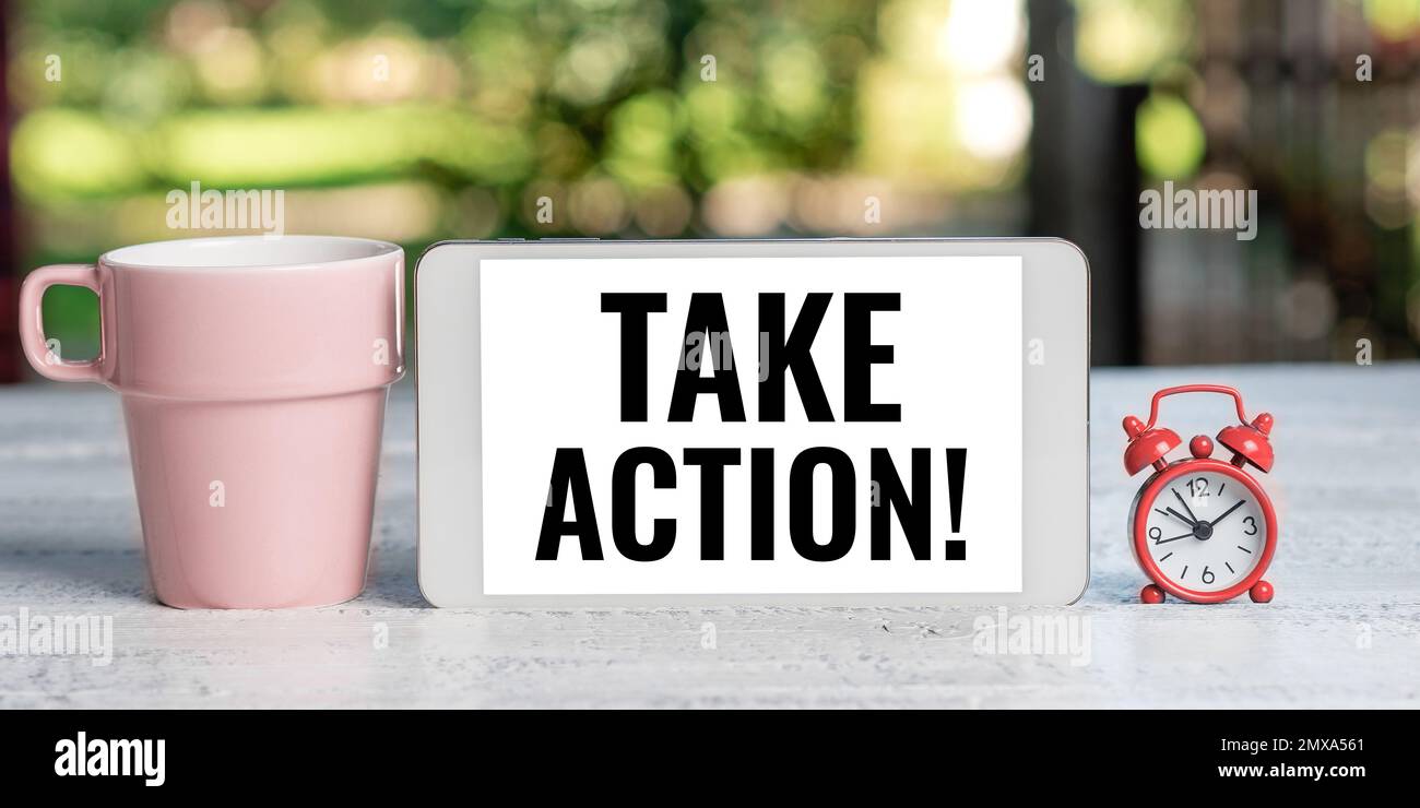 Conceptual display Take Action. Business showcase do something official ...