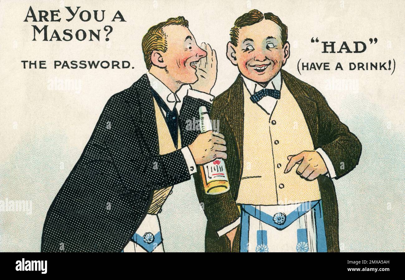Masonic Postcard. The Password Stock Photo - Alamy