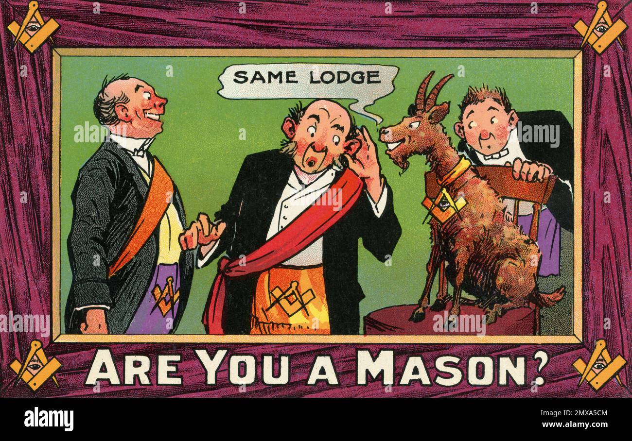 Masonic Postcard - Are you a Mason Stock Photo - Alamy