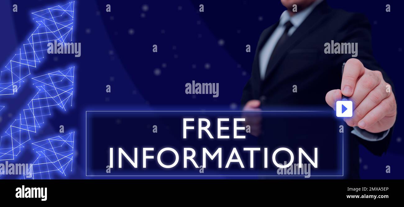 Text caption presenting Free Information. Word for knowledge obtained ...