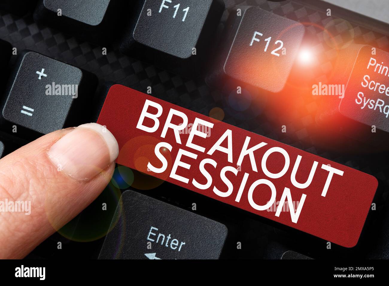 Sign displaying Breakout Session. Business concept workshop discussion ...