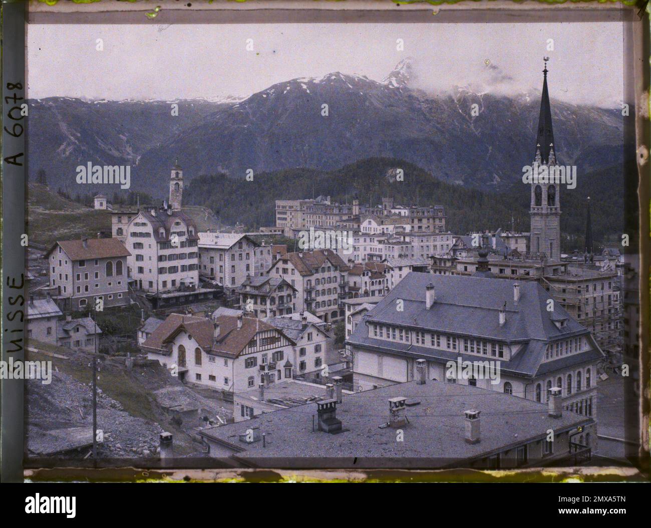 St-Moritz, Swiss Panorama of St. Moritz , 1912 - Switzerland - Auguste ...