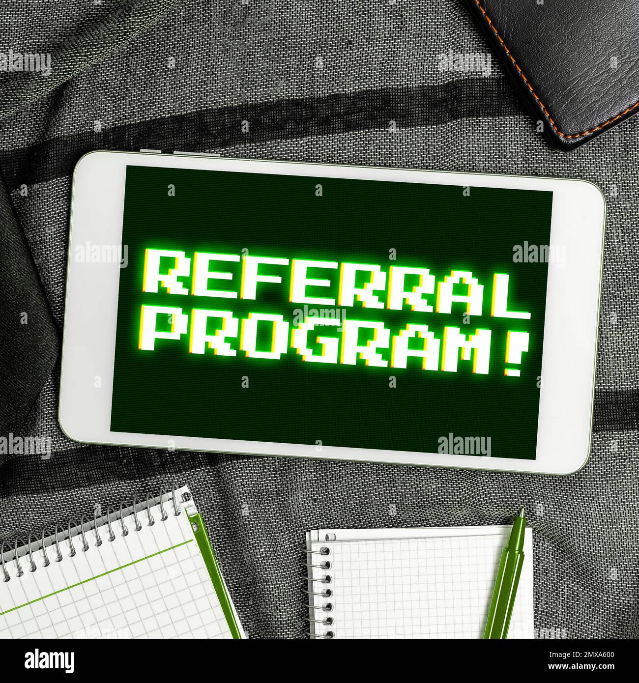 Sign displaying Referral Program. Concept meaning sending own patient ...