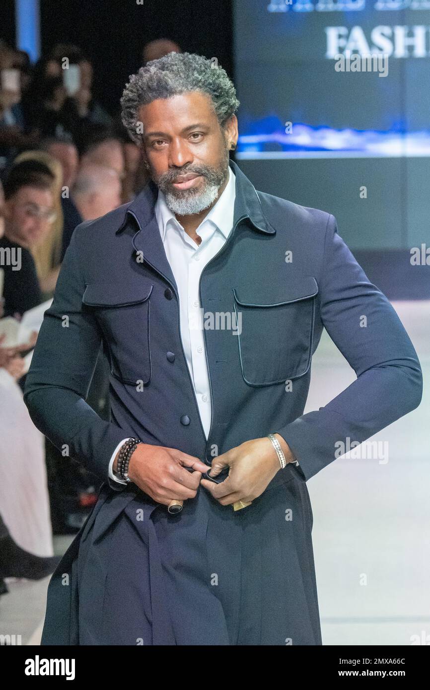 NEW YORK, NEW YORK - FEBRUARY 01: Musa Jackson walks the runway wearing ...