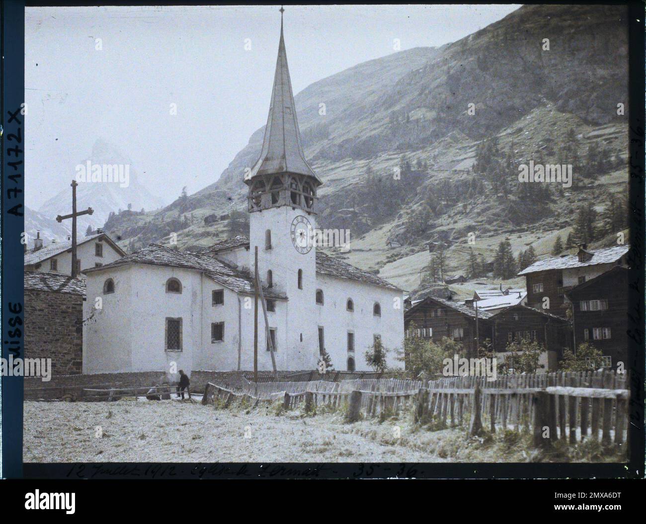 Zermatt, Switzerland the church before the Matterhorn , 1912 ...
