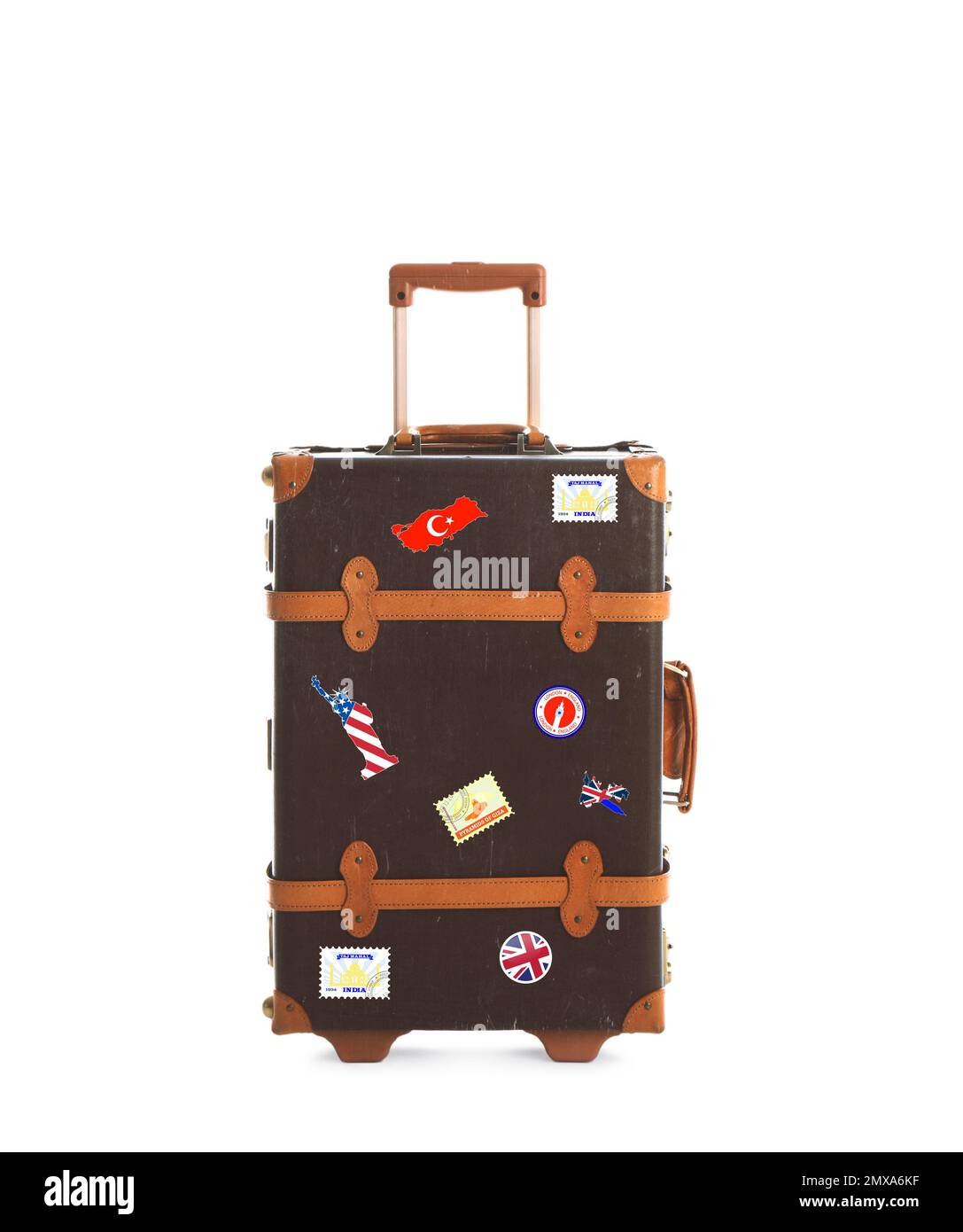 Vintage leather luggage visa hi-res stock photography and images - Alamy