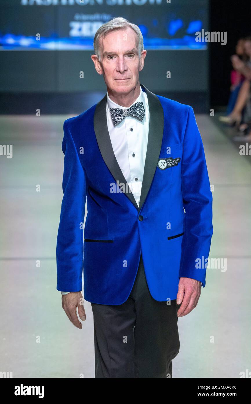 NEW YORK, NEW YORK - FEBRUARY 01: Bill Nye walks the runway wearing ...
