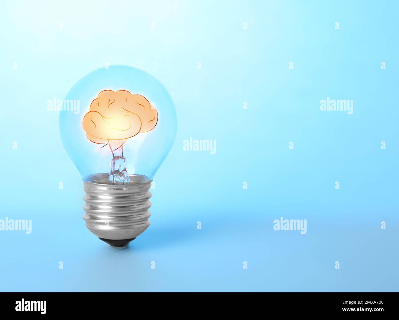 Human brain inside electric bulb hi-res stock photography and images ...