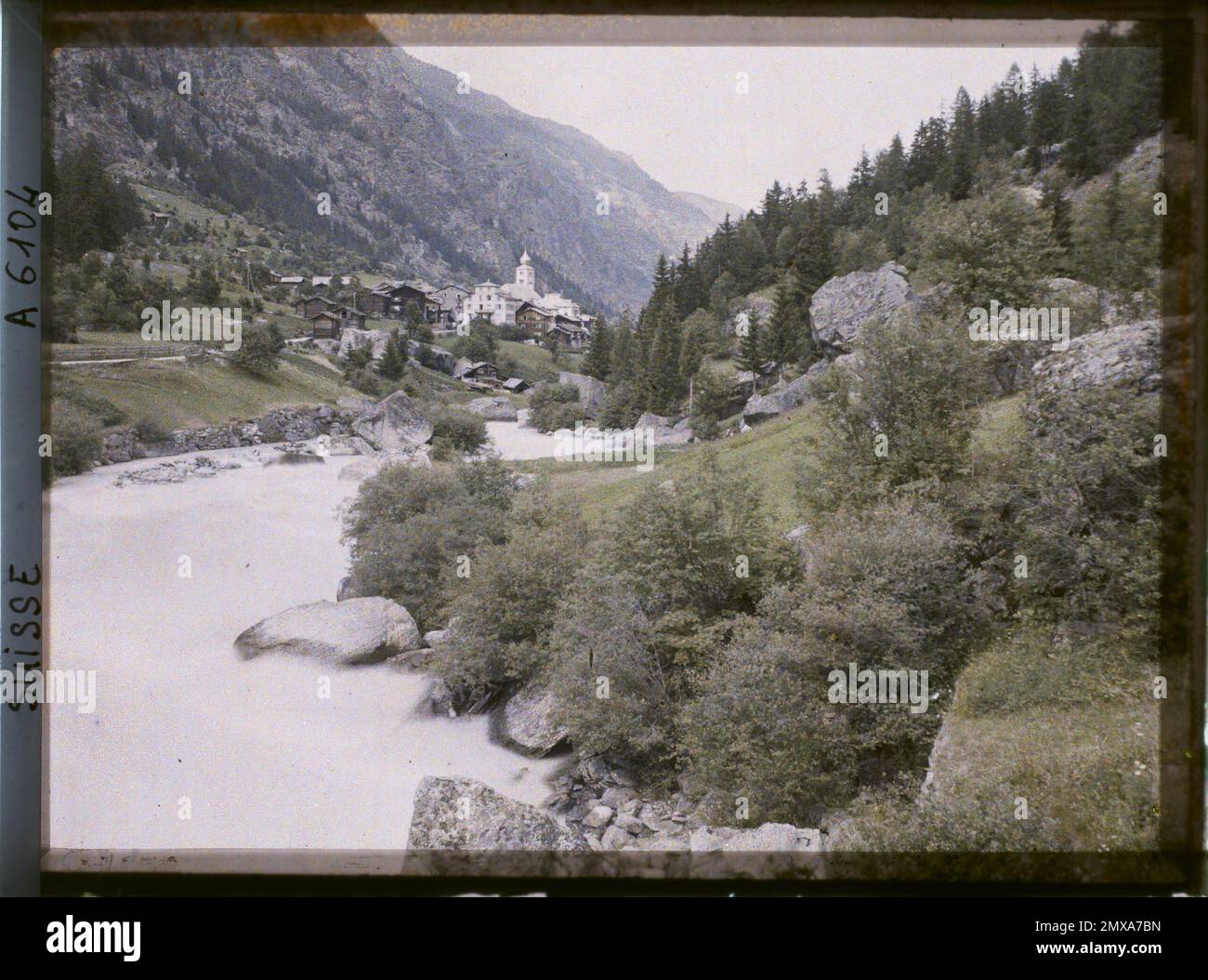 Saint-Nicolas, Swiss landscape of the village of Saint-Nicolas (St ...